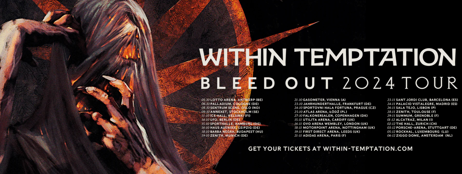Within Temptation live 2024: Tour, Tickets, Termine, Städte