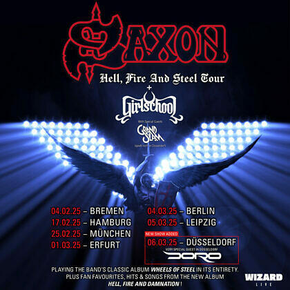 Saxon live on tour 2025: Tour, Tickets, Termine, Städte